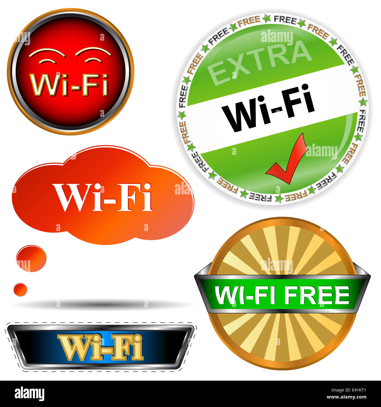 Wi fi logos set Stock Photo - Alamy