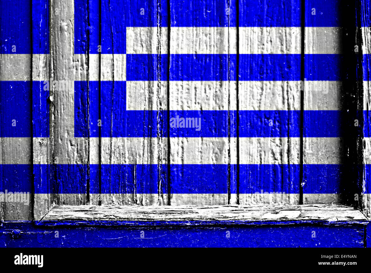 flag of Greece painted on wooden frame Stock Photo - Alamy