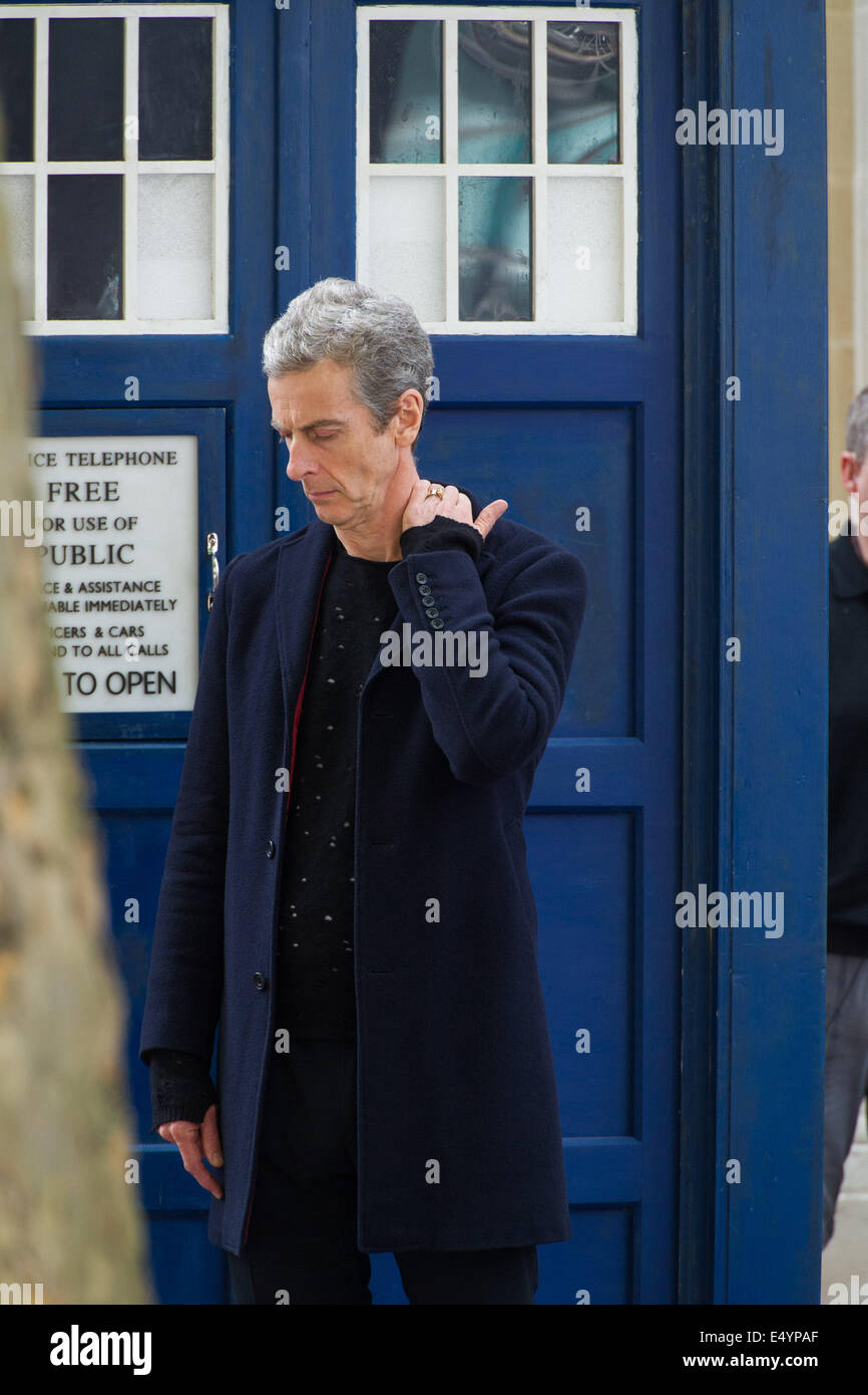 Cardiff, UK. 17th July 2014. The cast of BBC Doctor Who are spotted ...