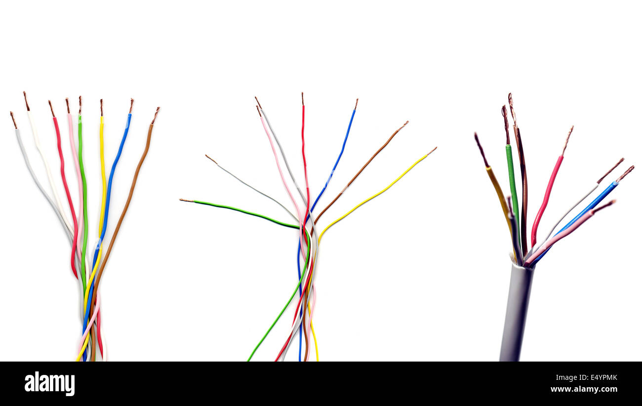 Electric cable colored Cut Out Stock Images & Pictures - Alamy
