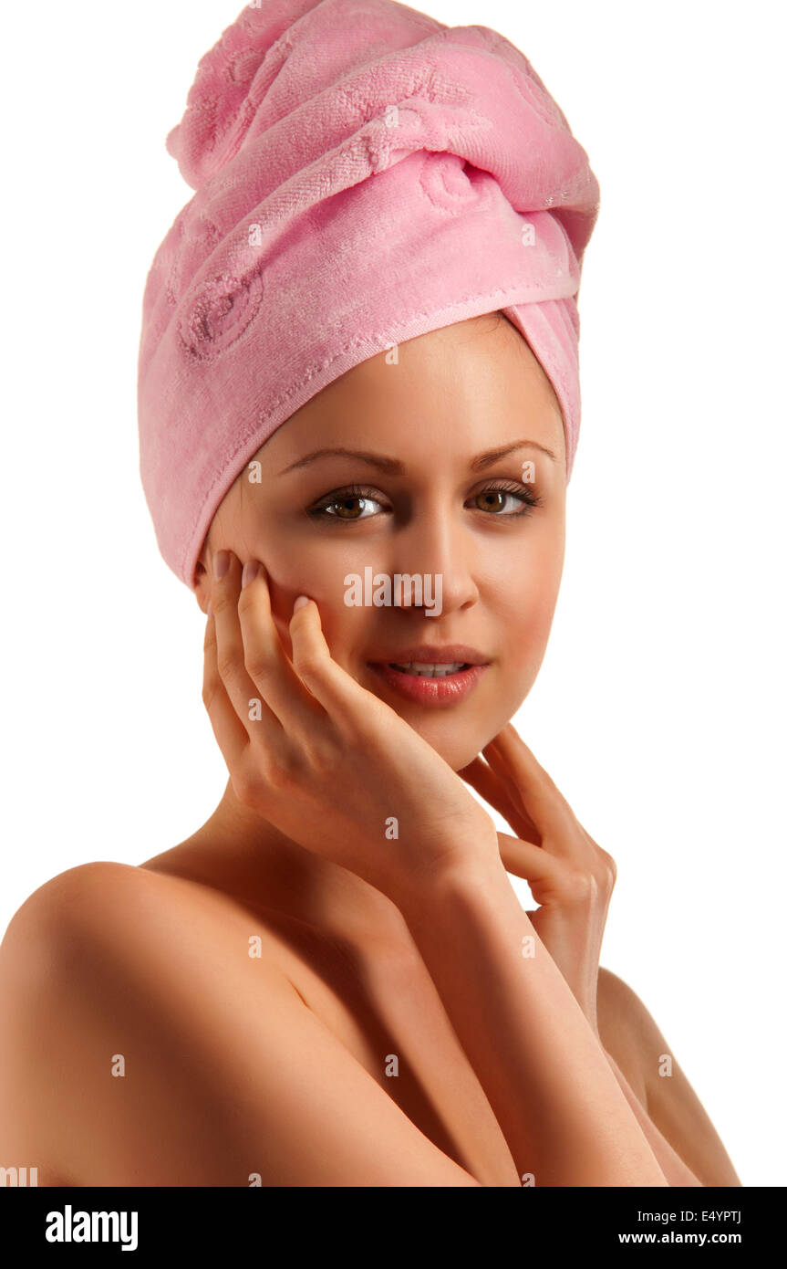 young woman after washing Stock Photo - Alamy