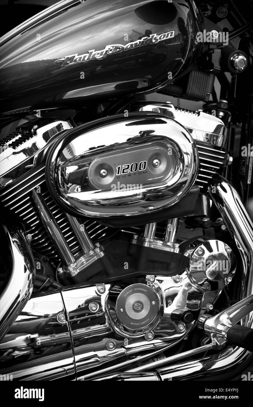 Side view of a custom motorcycle engine Stock Photo - Alamy