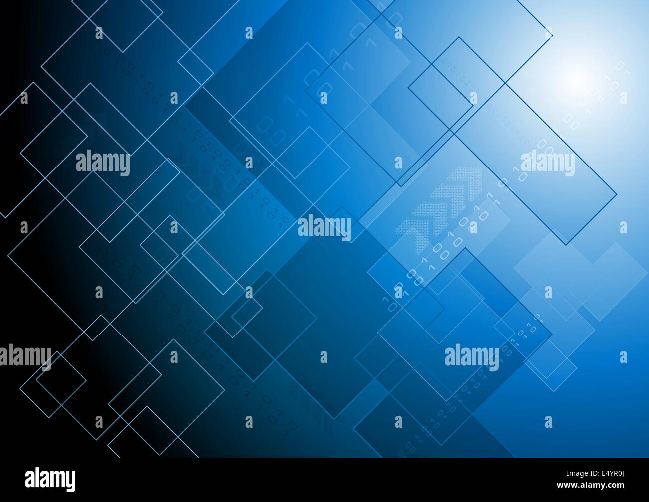 Bright blue tech background Stock Photo - Alamy