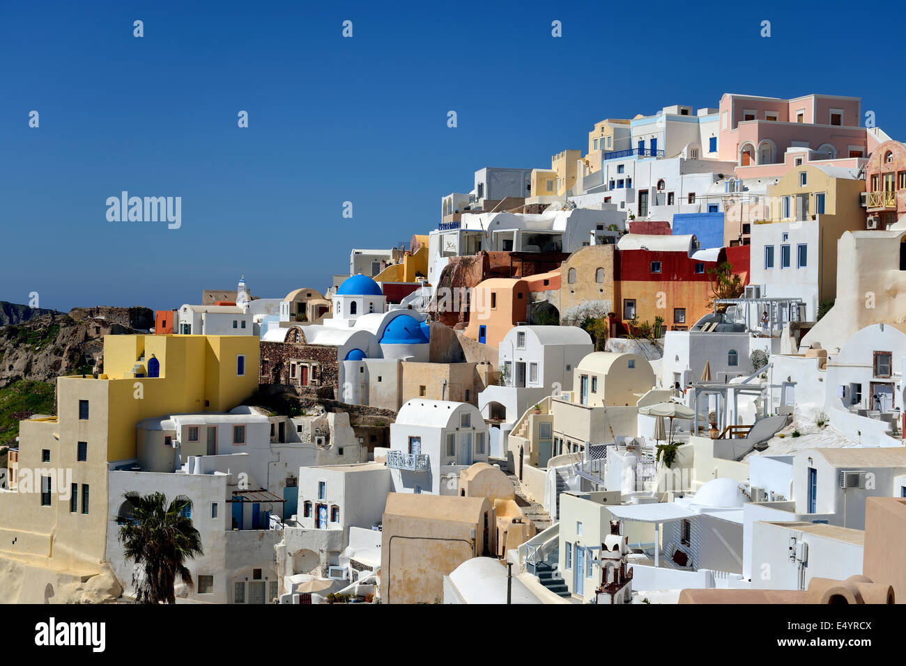 Colorful Oia town in Santorini island, Greece Stock Photo - Alamy