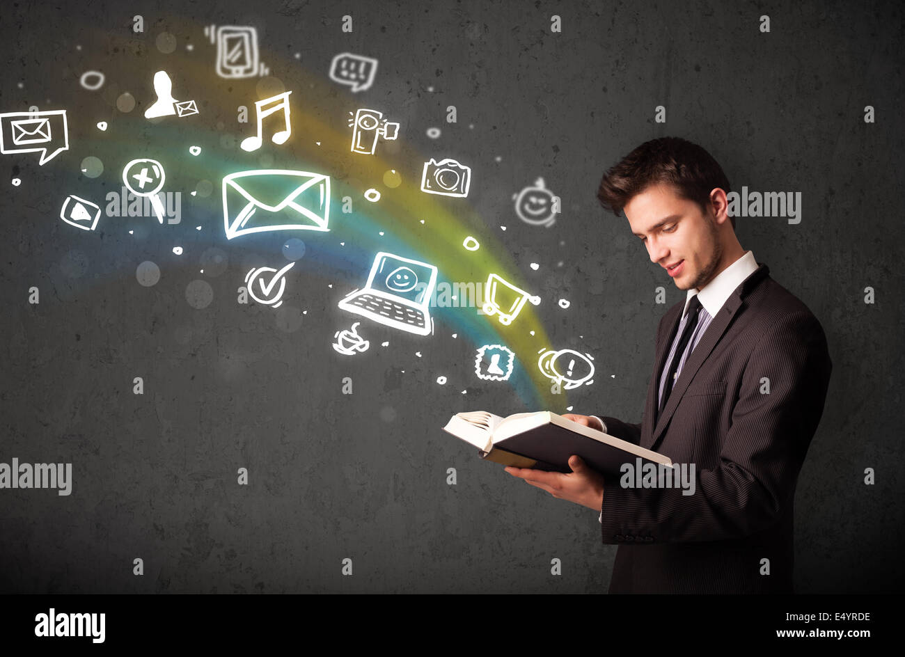 Man coming out book concept hi-res stock photography and images - Alamy
