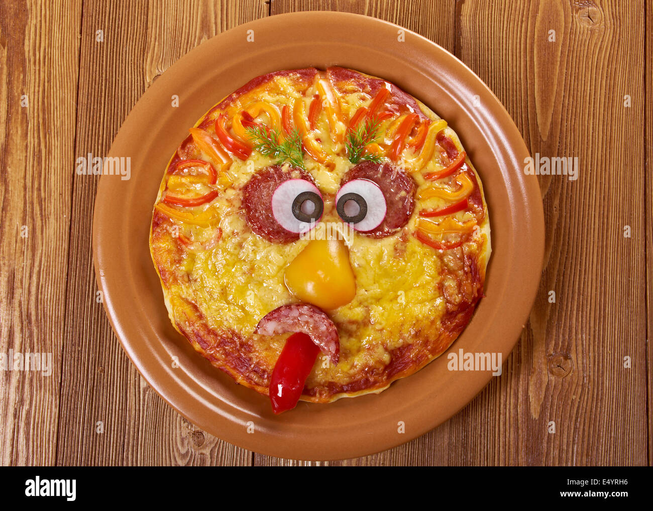 Smiley Faced Pizza Stock Photo - Alamy