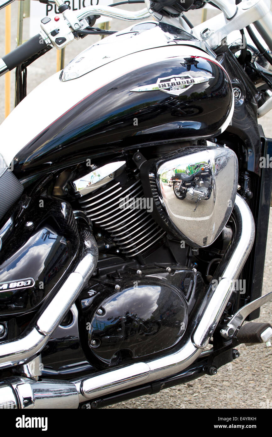 Side view of a custom motorcycle engine Stock Photo - Alamy