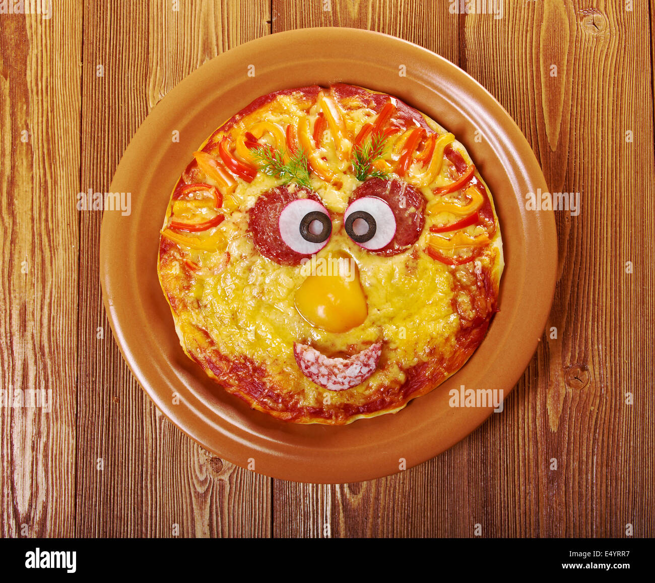 Smiley Faced Pizza Stock Photo - Alamy