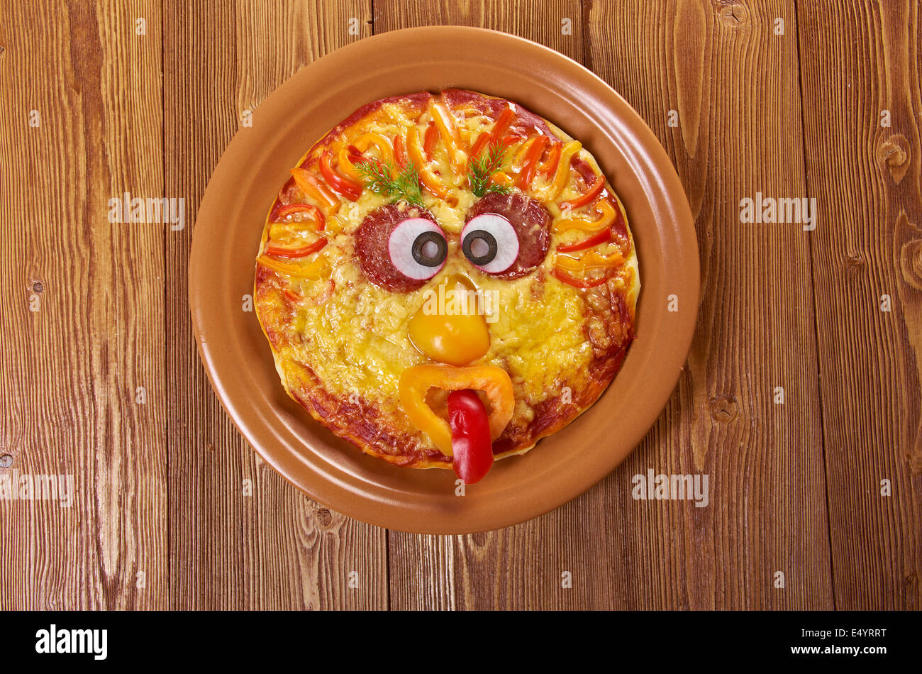 Smiley Faced Pizza Stock Photo - Alamy