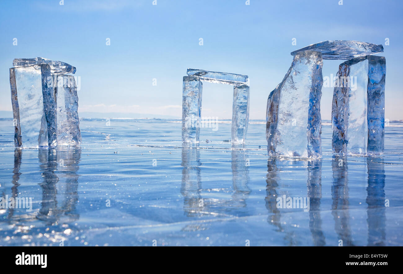 Icehange - stonehenge made from ice Stock Photo - Alamy