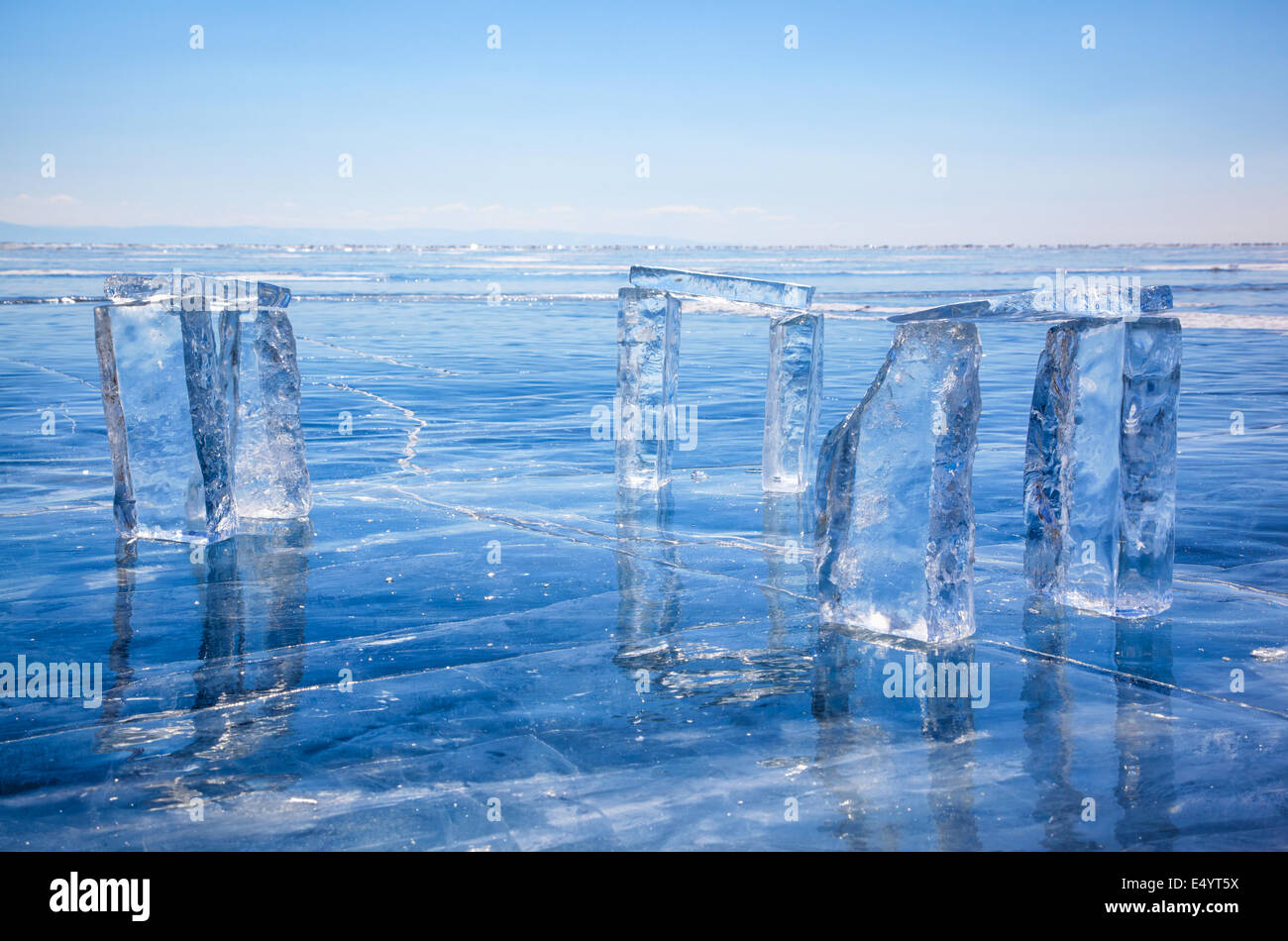 Icehange - stonehenge made from ice Stock Photo - Alamy