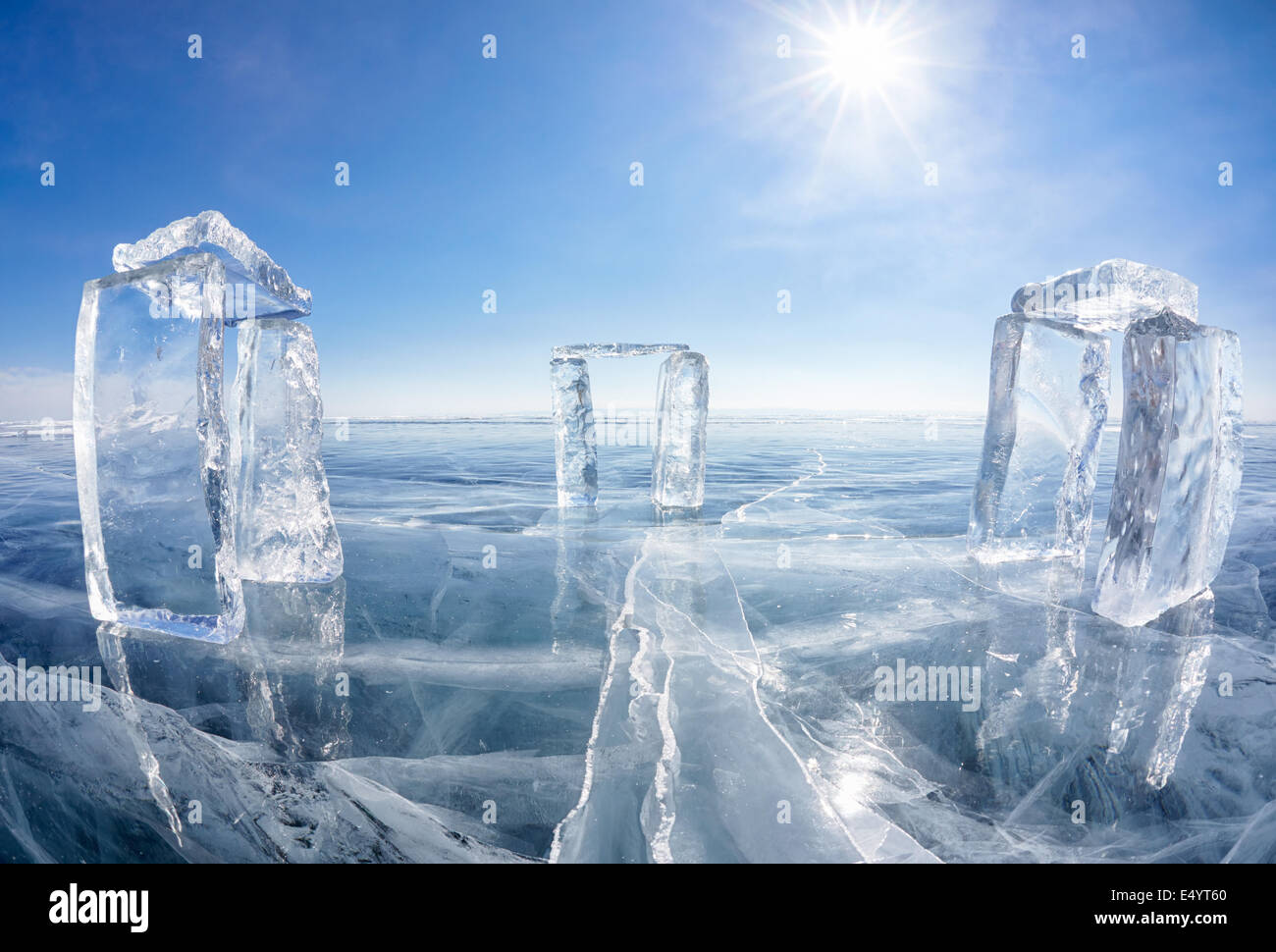 Icehange - stonehenge made from ice Stock Photo - Alamy