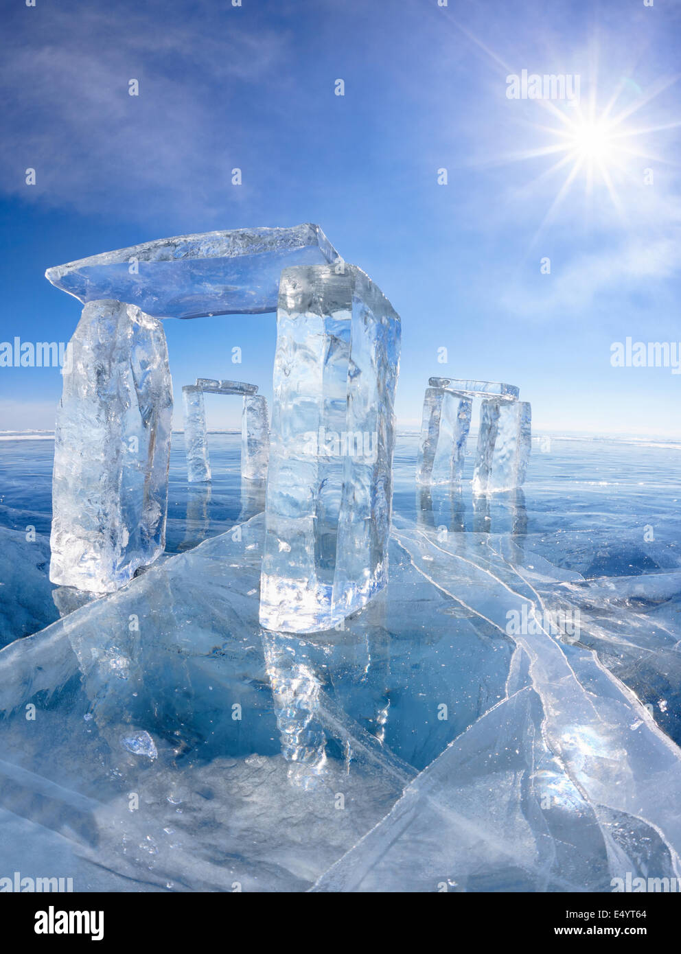 Icehange - stonehenge made from ice Stock Photo - Alamy