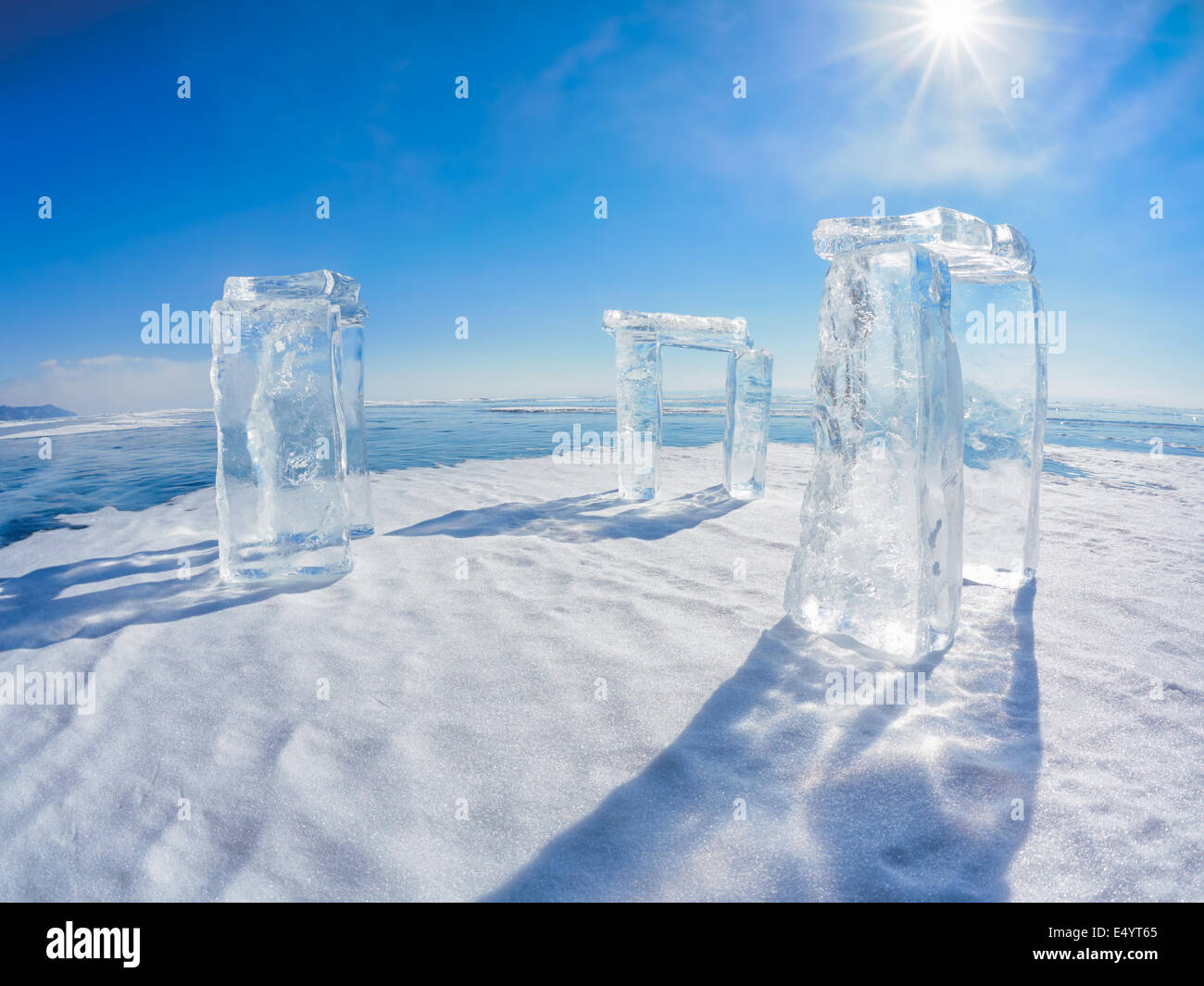 Icehange - stonehenge made from ice Stock Photo - Alamy