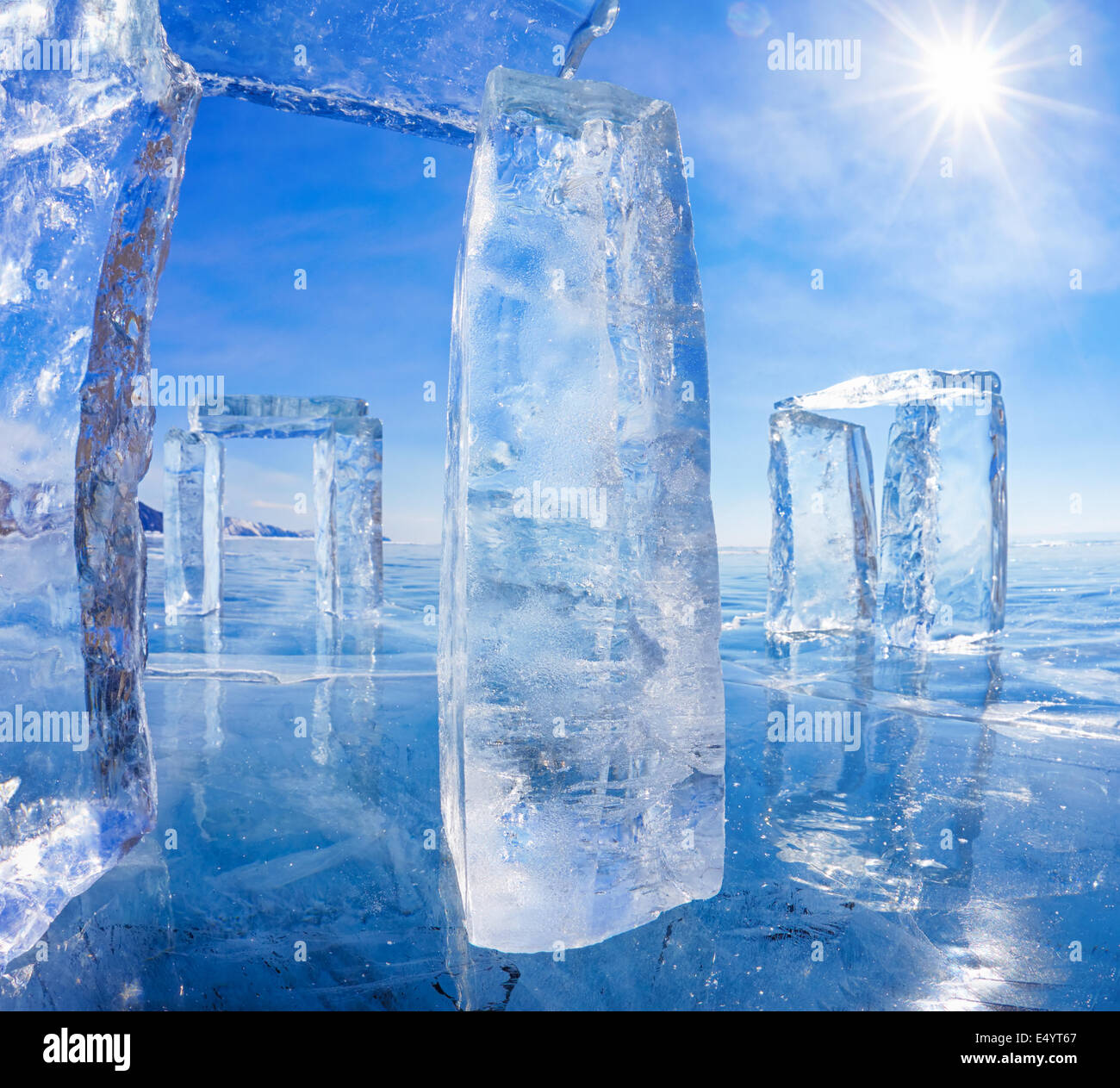 Icehange - stonehenge made from ice Stock Photo - Alamy