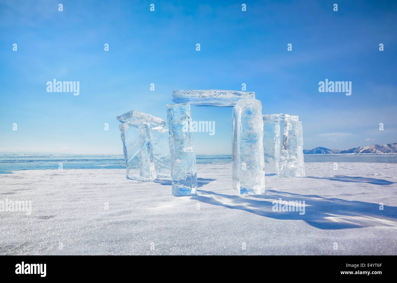 Icehange - stonehenge made from ice Stock Photo - Alamy