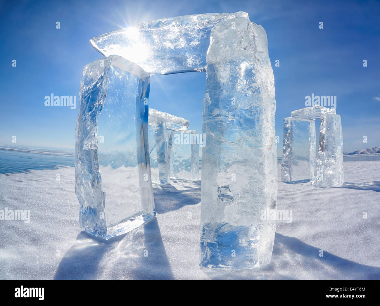 Icehange - stonehenge made from ice Stock Photo - Alamy