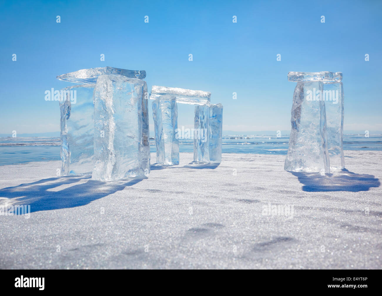 Icehange - stonehenge made from ice Stock Photo - Alamy