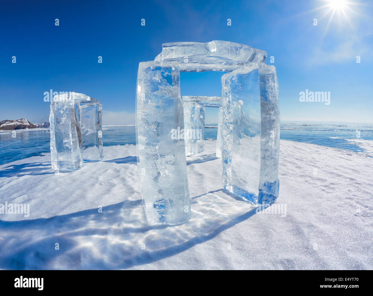 Icehange - stonehenge made from ice Stock Photo - Alamy