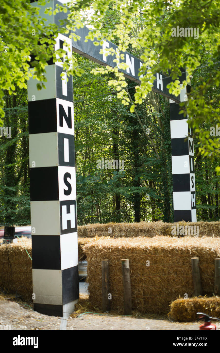 Finishing line at Goodwood Festival of Speed, West Sussex, England, UK ...