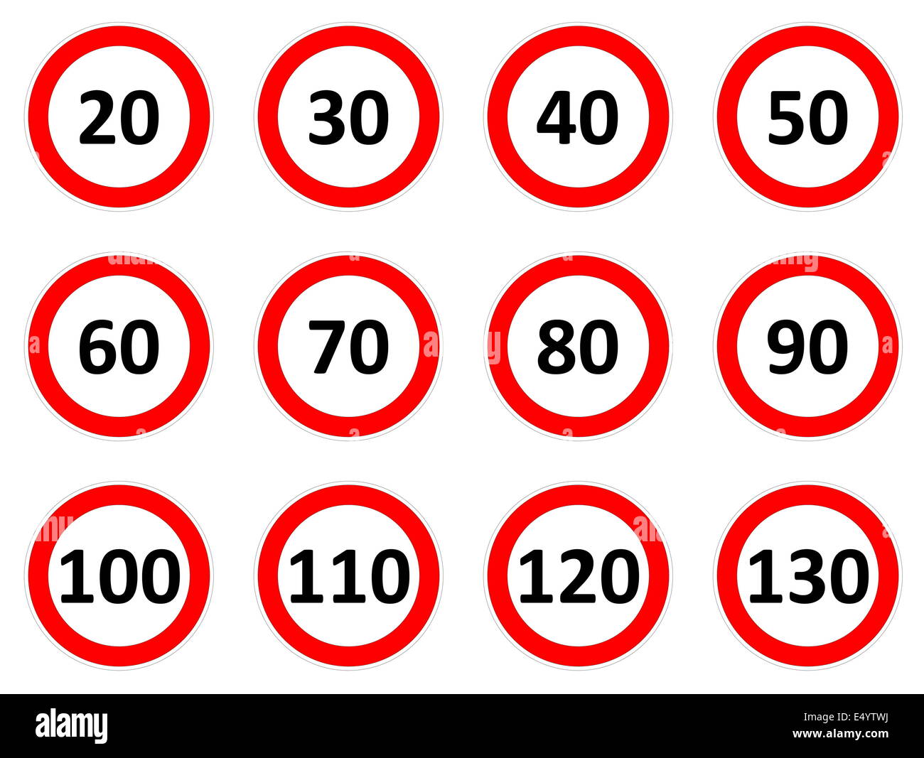 Speed limit signs Stock Photo - Alamy