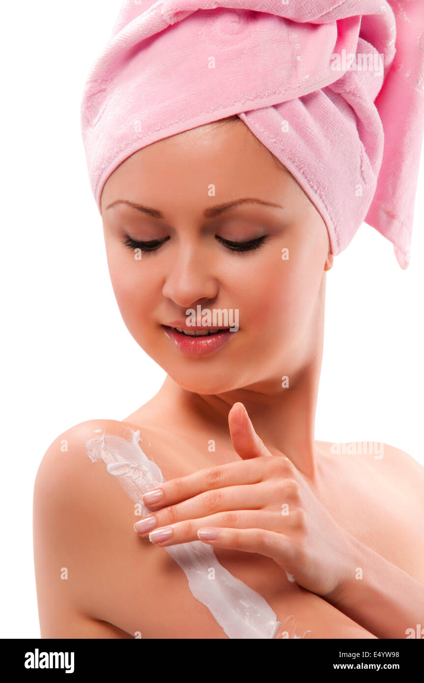 young woman after washing Stock Photo - Alamy