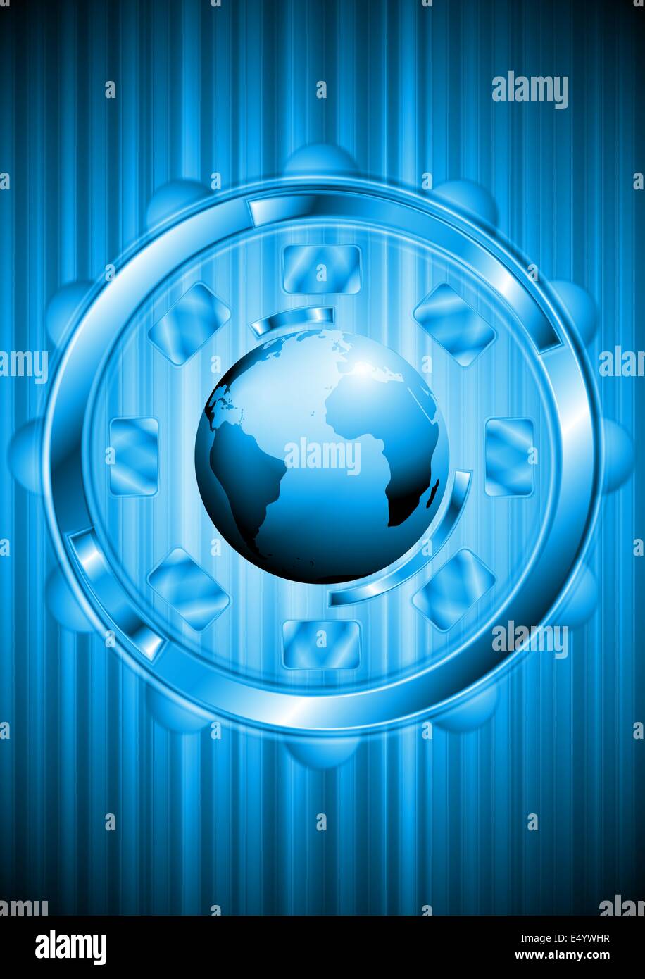 Abstract technology design with globe Stock Photo - Alamy