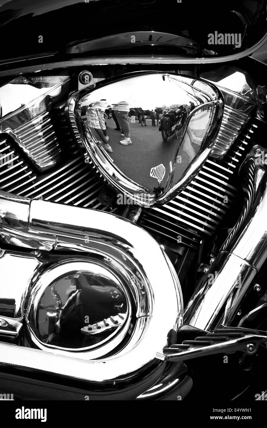 Side view of a custom motorcycle engine Stock Photo - Alamy