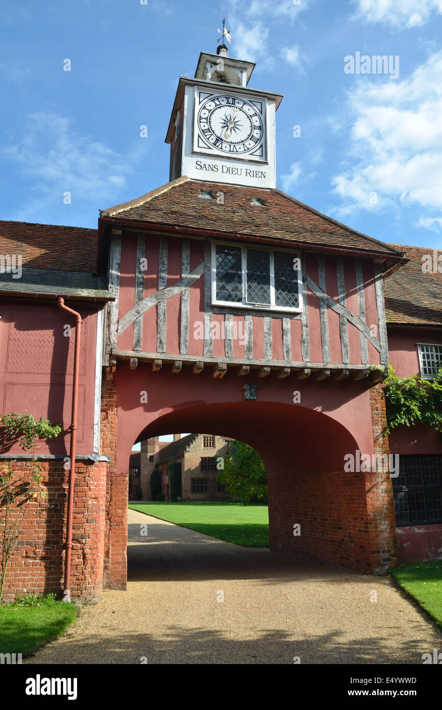Elizabethan Gatehouse and clock Stock Photo - Alamy