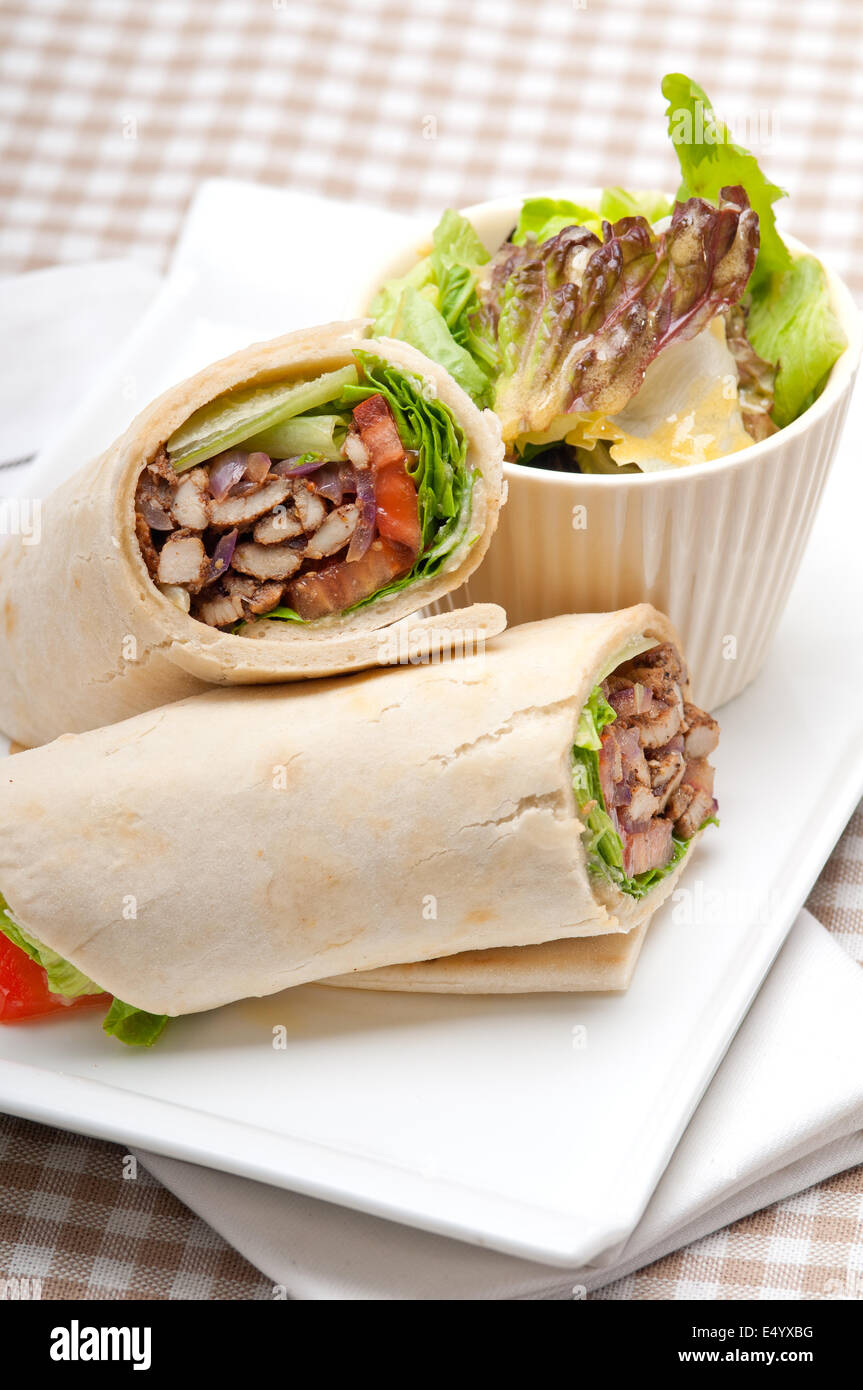 kafta shawarma chicken pita wrap roll sandwich Stock Photo - Alamy