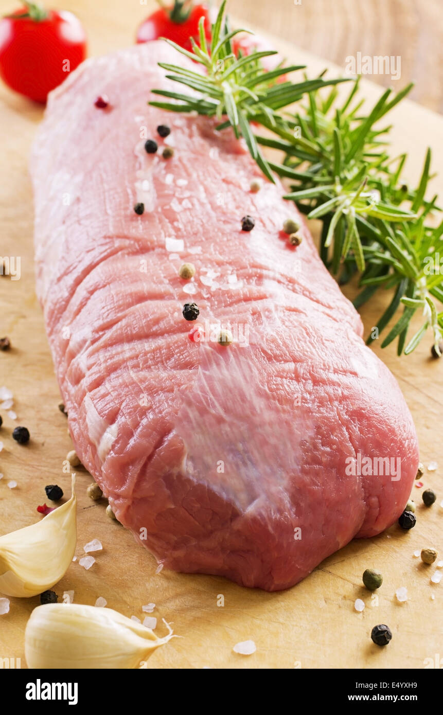 meat with herbs and spices Stock Photo - Alamy