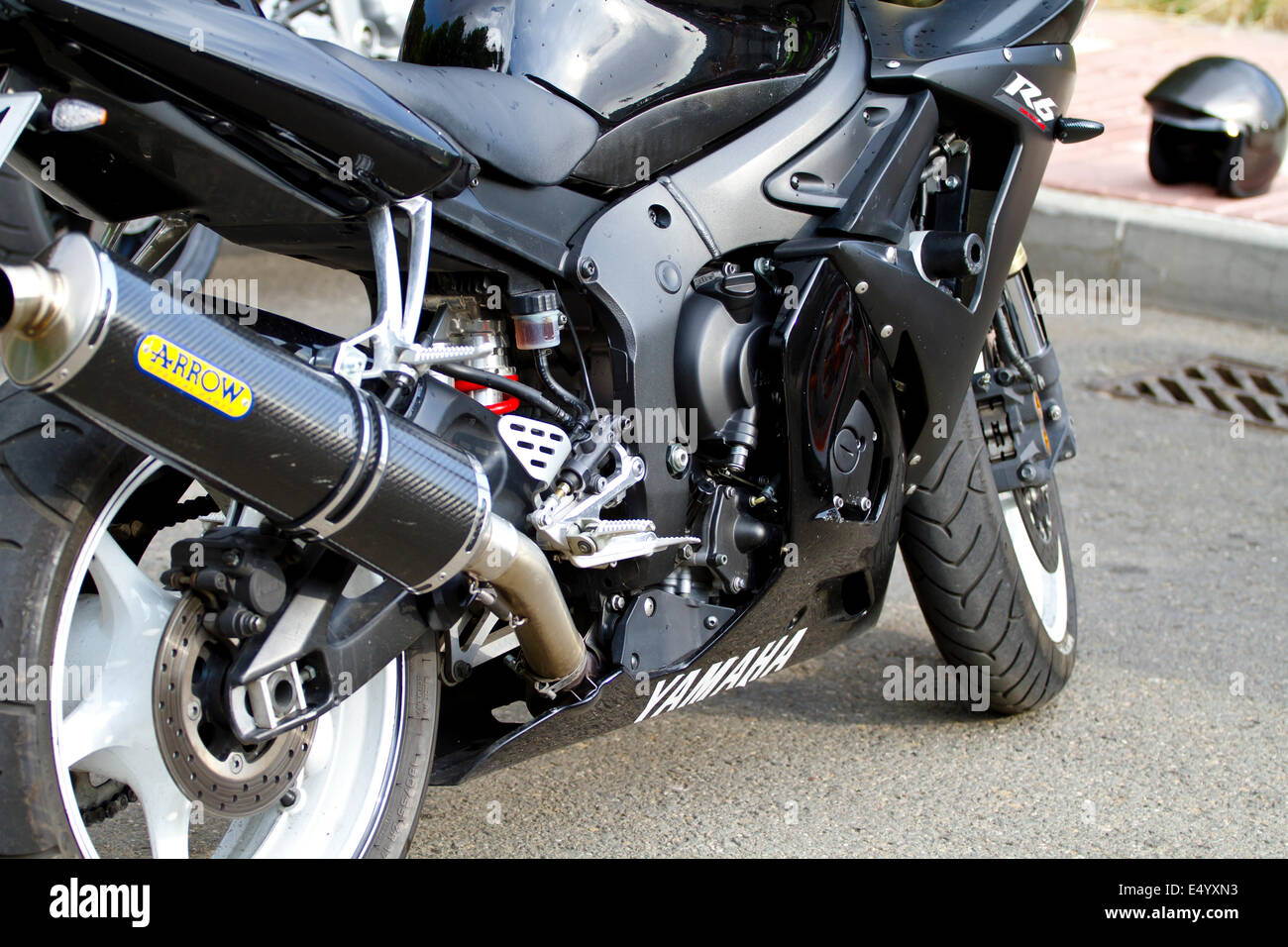 Side view of a custom motorcycle engine Stock Photo - Alamy