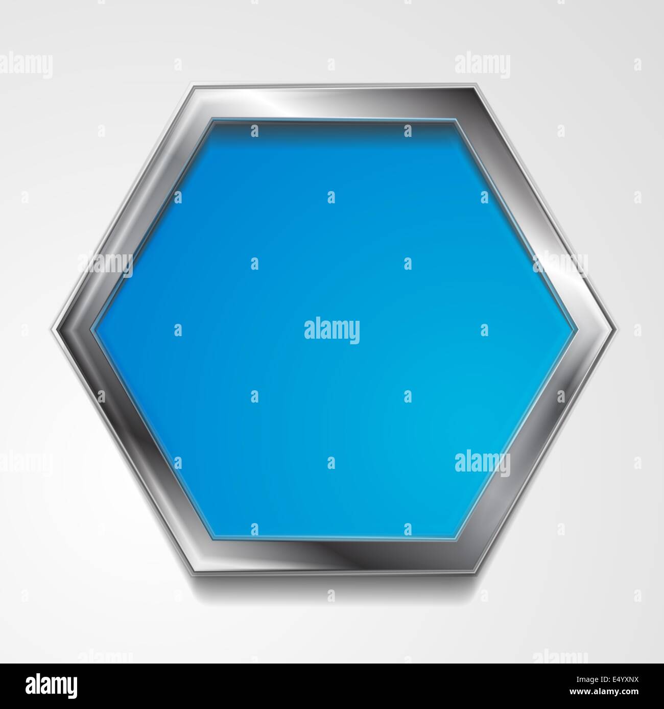 Abstract hexagon shape with silver frame Stock Photo - Alamy