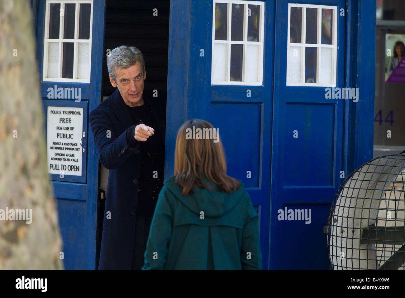 Cardiff, UK. 17th July 2014. The cast of BBC Doctor Who are spotted ...
