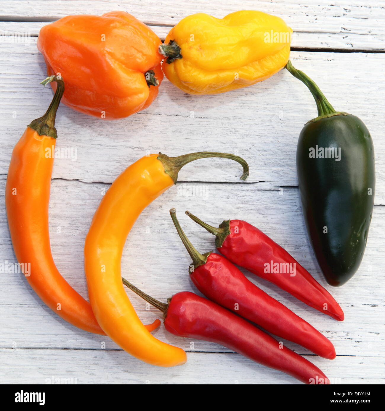 Assorted colourful peppers Stock Photo - Alamy