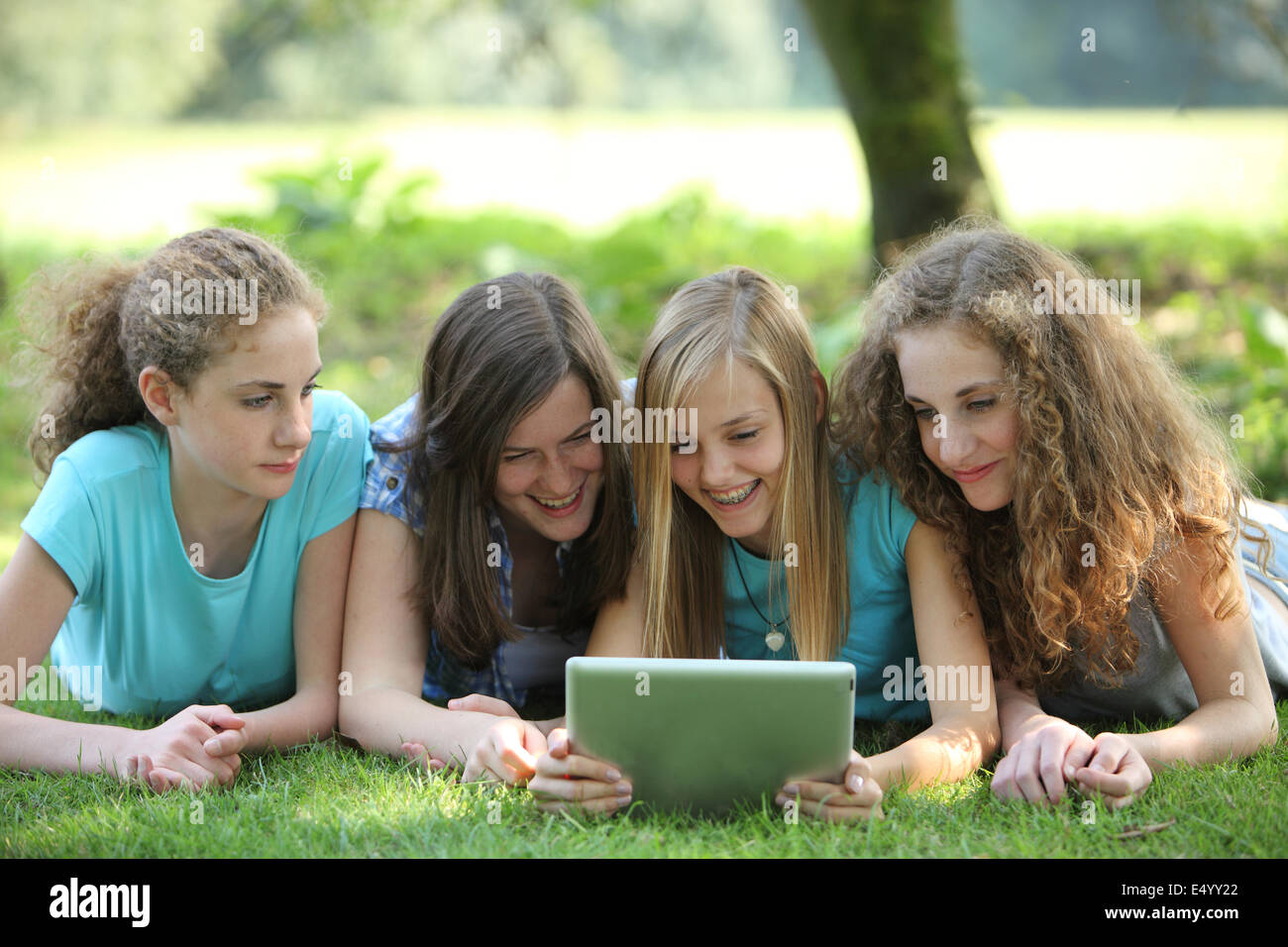 Group of young female students Stock Photo - Alamy
