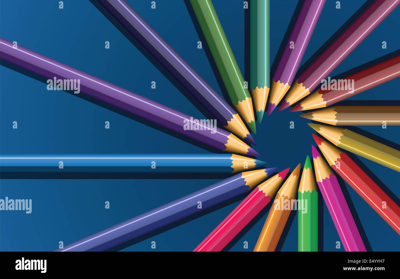 Wave colored pencils hi-res stock photography and images - Alamy