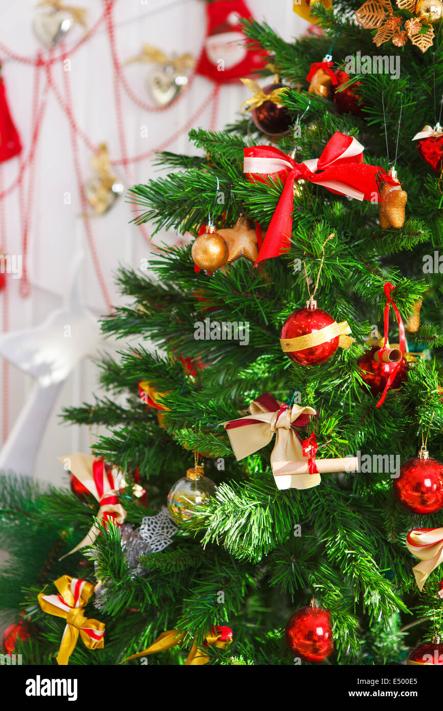 Christmas scene with Christmas tree Stock Photo - Alamy