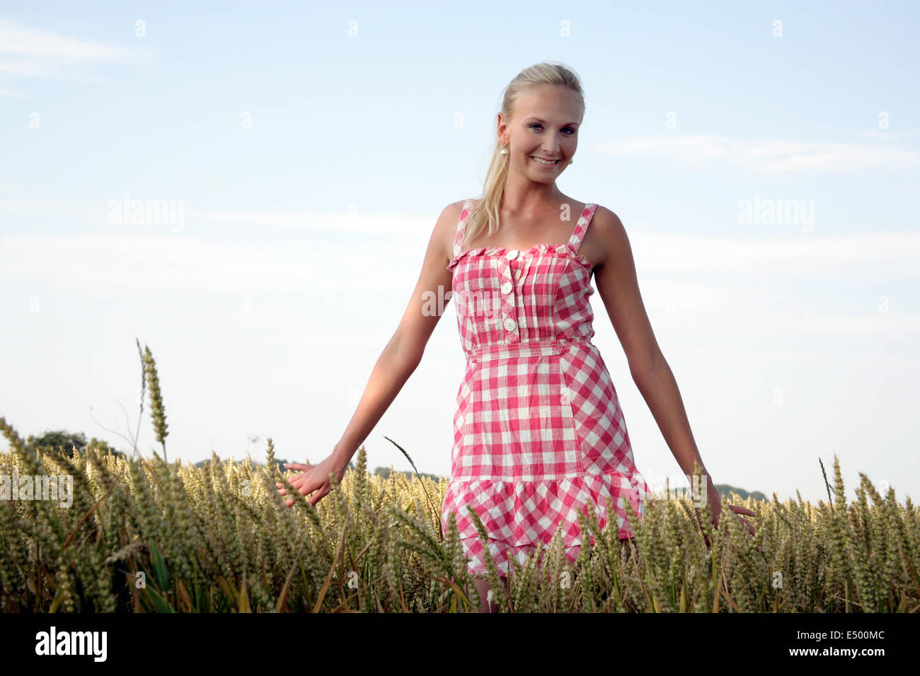 young woman in corn field Stock Photo - Alamy