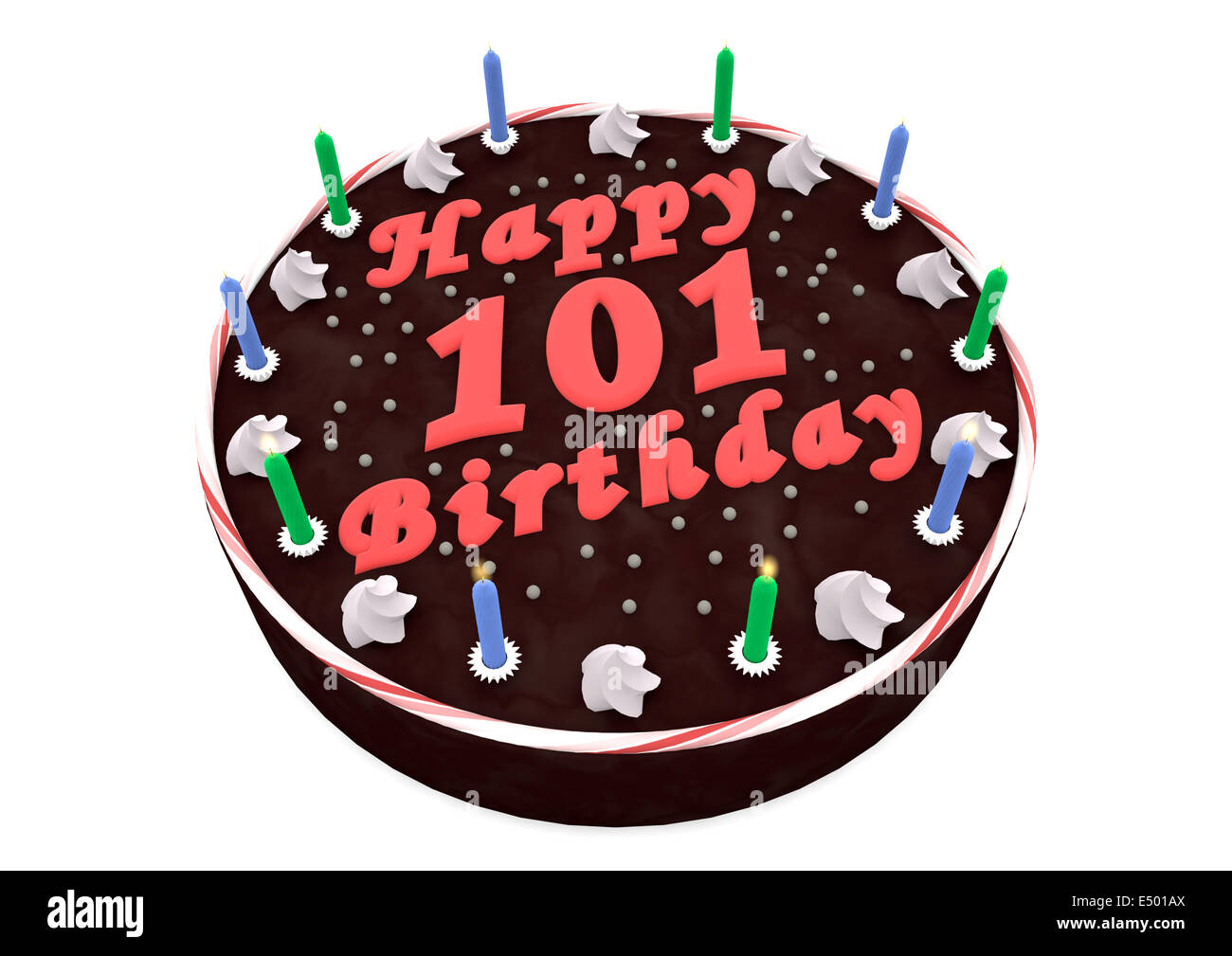 chocolate cake for 101th birthday Stock Photo - Alamy