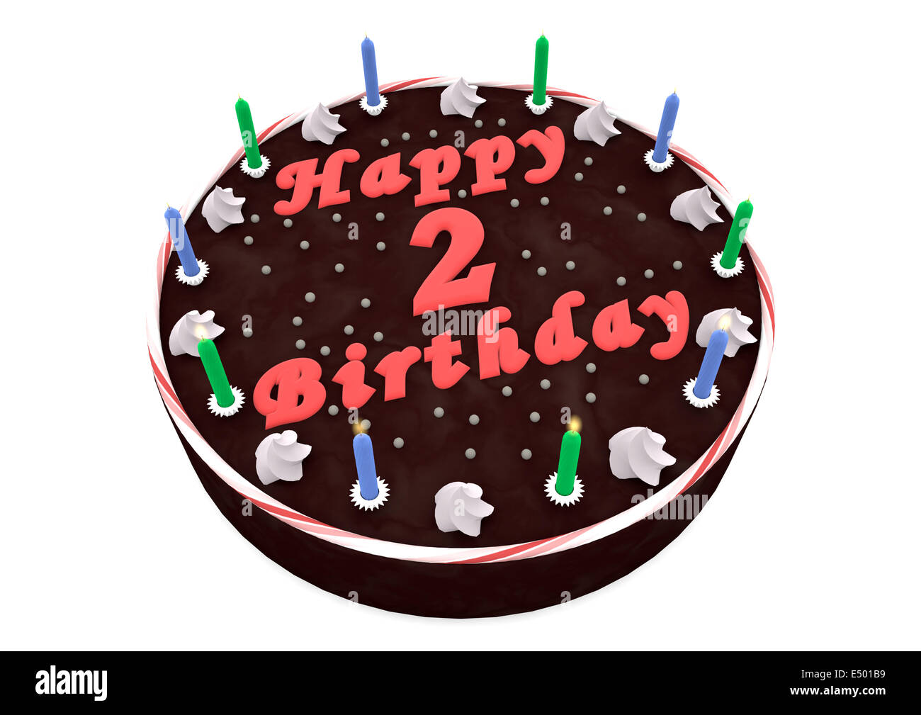 chocolate cake for 2nd birthday Stock Photo - Alamy