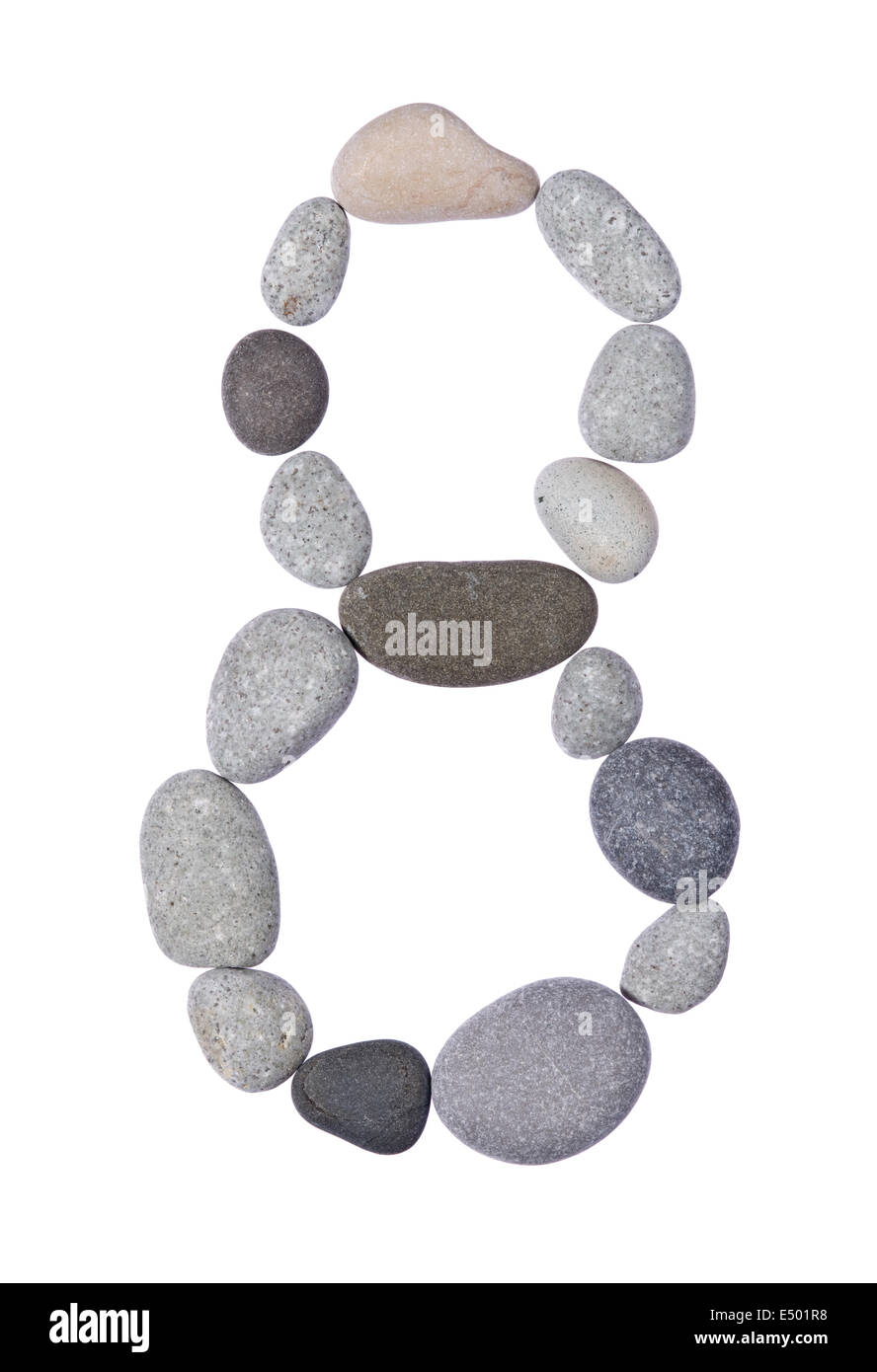 pebble 8 isolated on white Stock Photo - Alamy