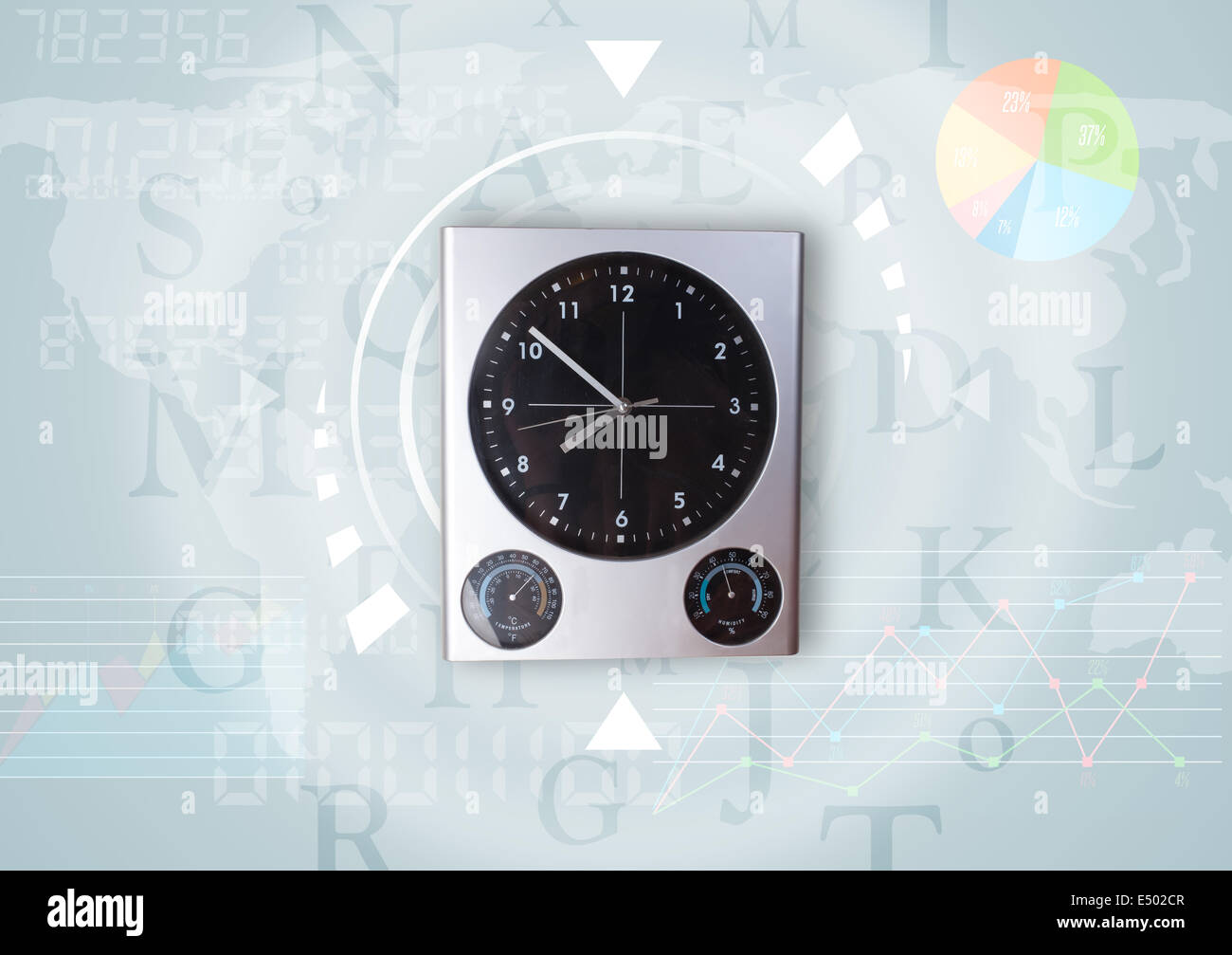 Clocks with world time and finance business concept Stock Photo - Alamy