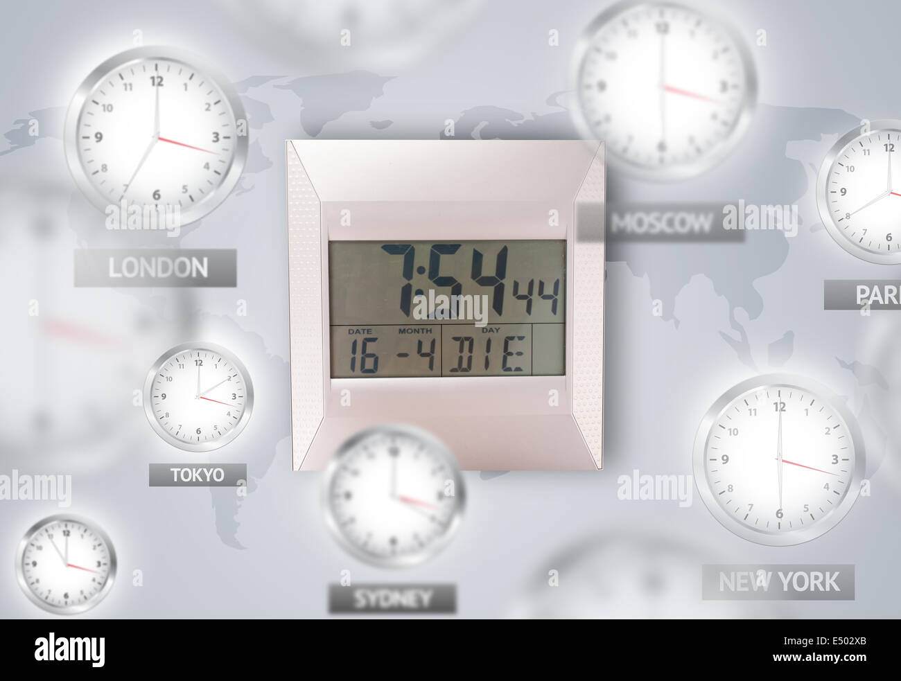 International time zones map hi-res stock photography and images - Alamy