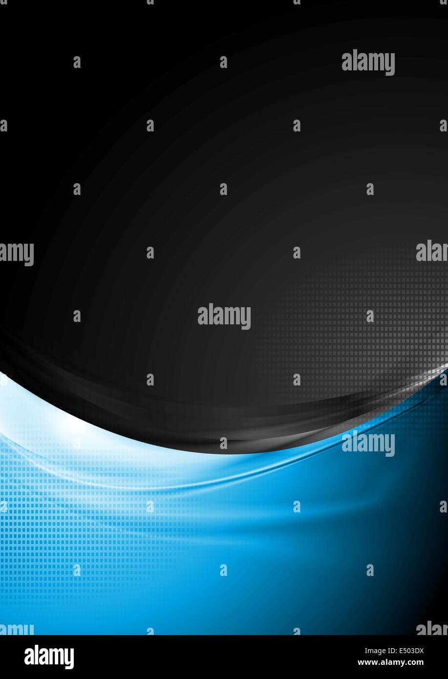 Blue and black wavy background Stock Photo - Alamy