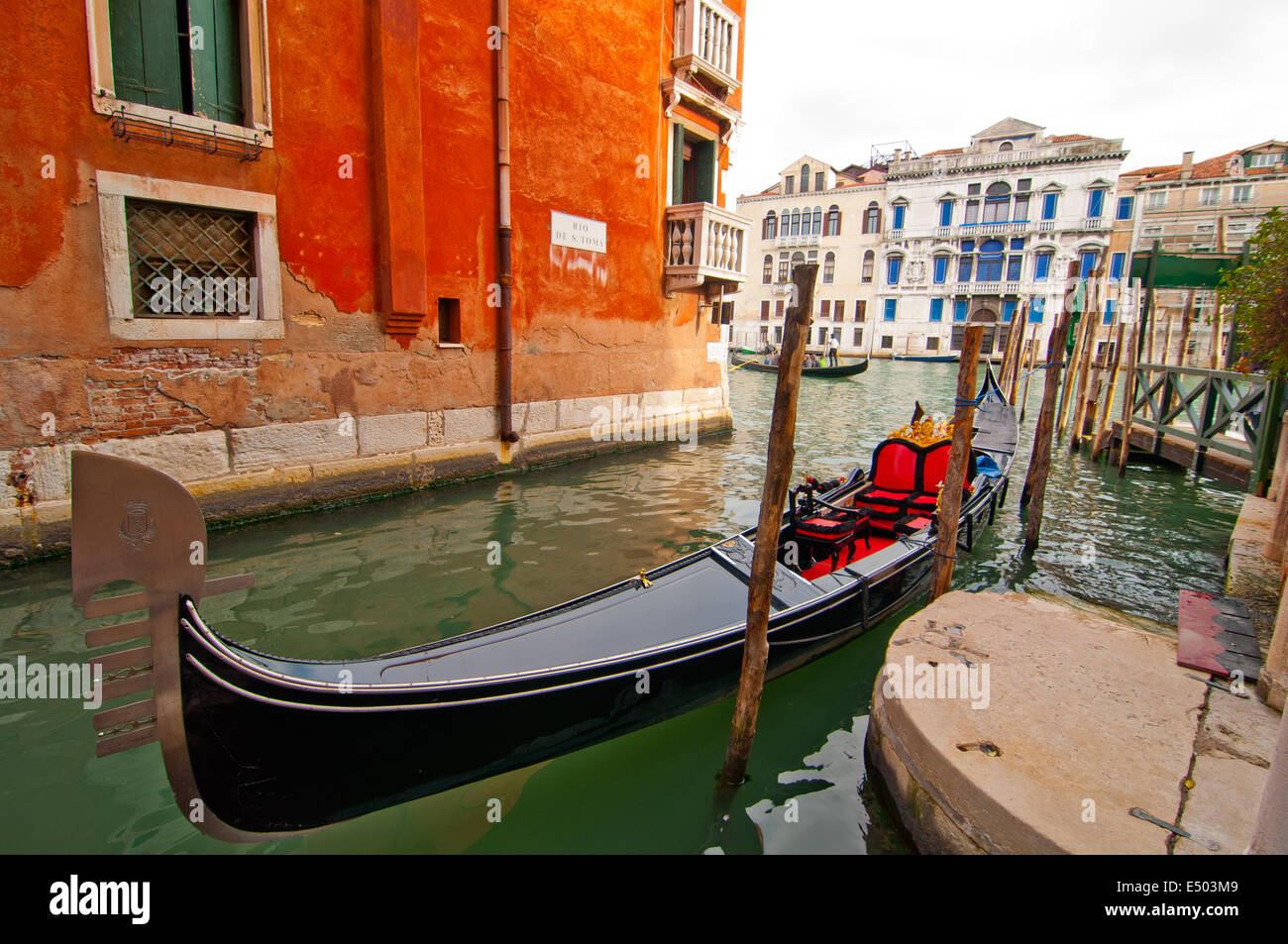 Venetian gondolas on the canal hi-res stock photography and images - Alamy