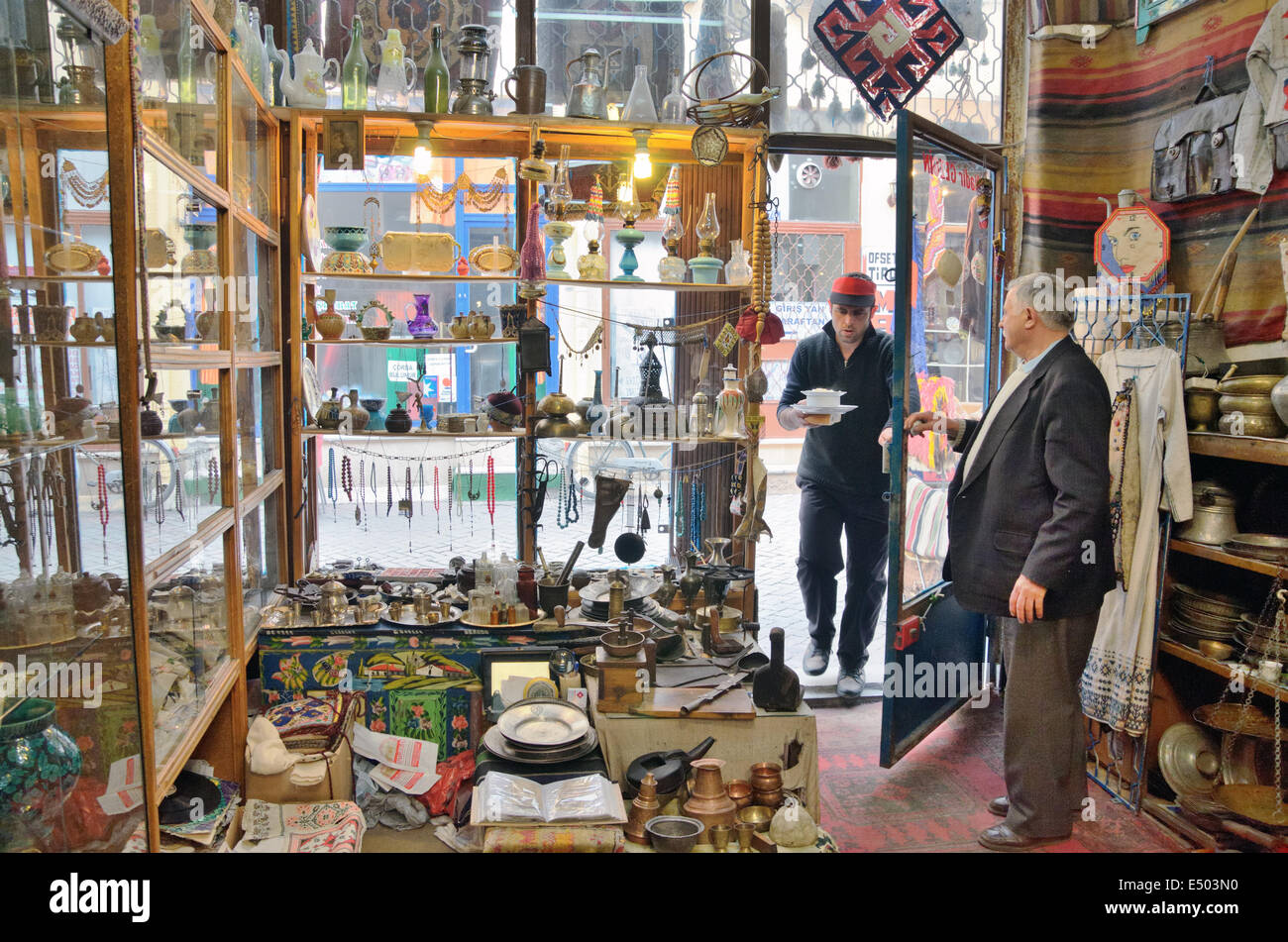 Meal delivery to salesman of antique shop in Konya, Turkey Stock Photo ...