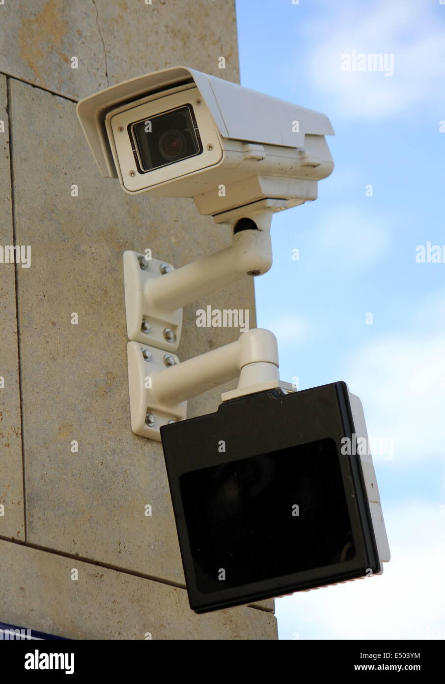 Security camera and screen under Stock Photo - Alamy