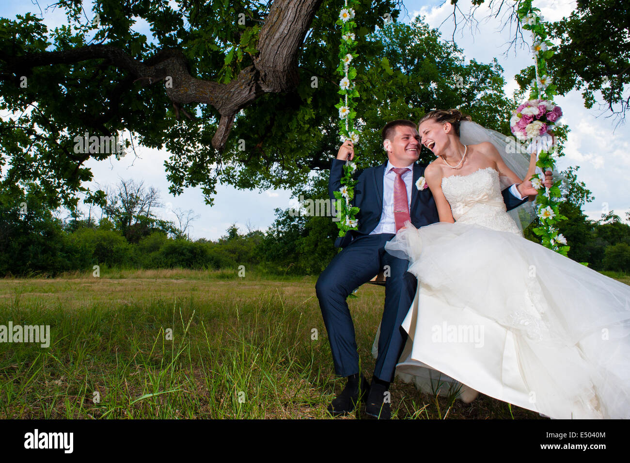Groom and bride Stock Photo - Alamy