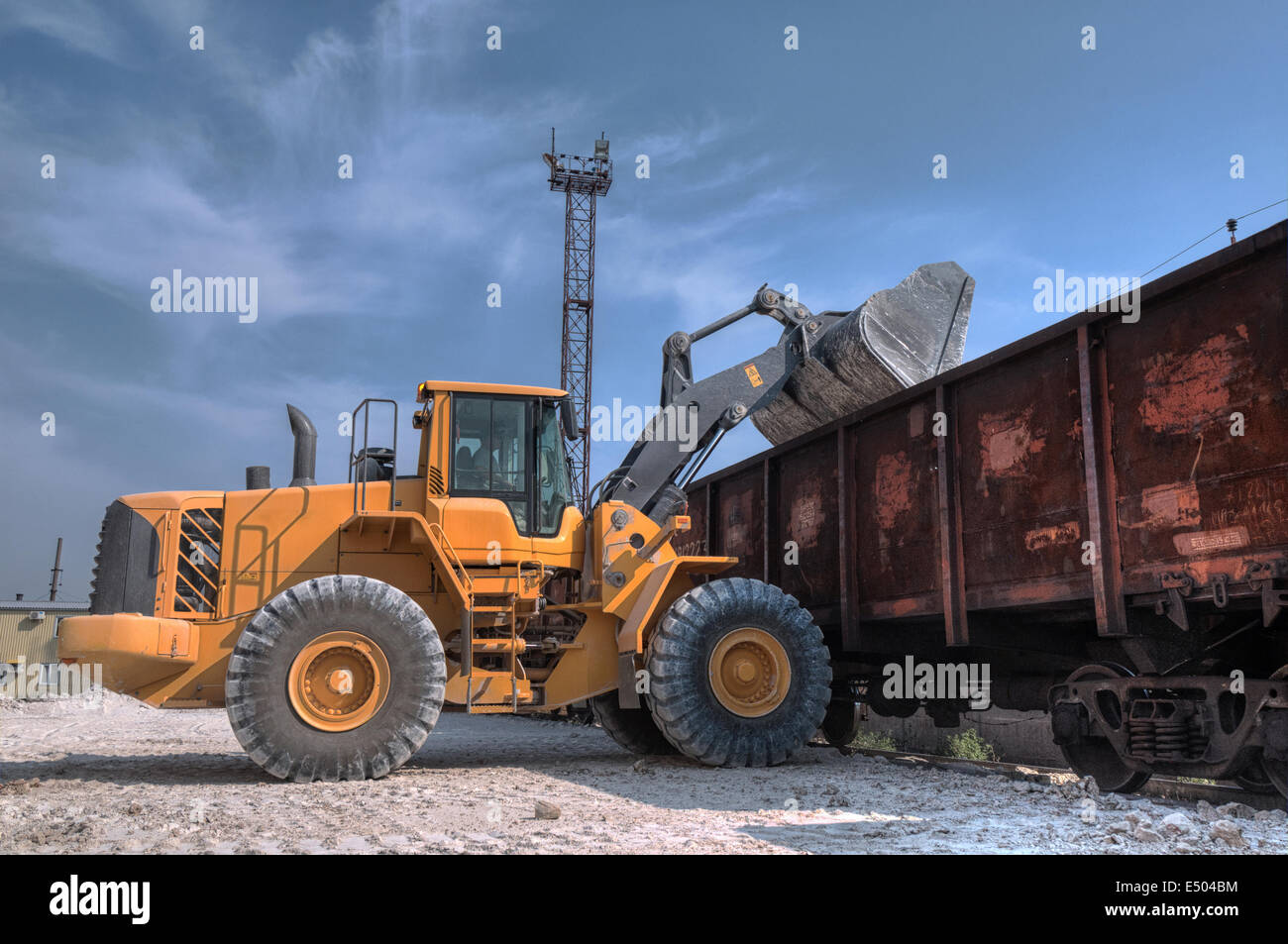 Excavator loader with backhoe works Stock Photo - Alamy